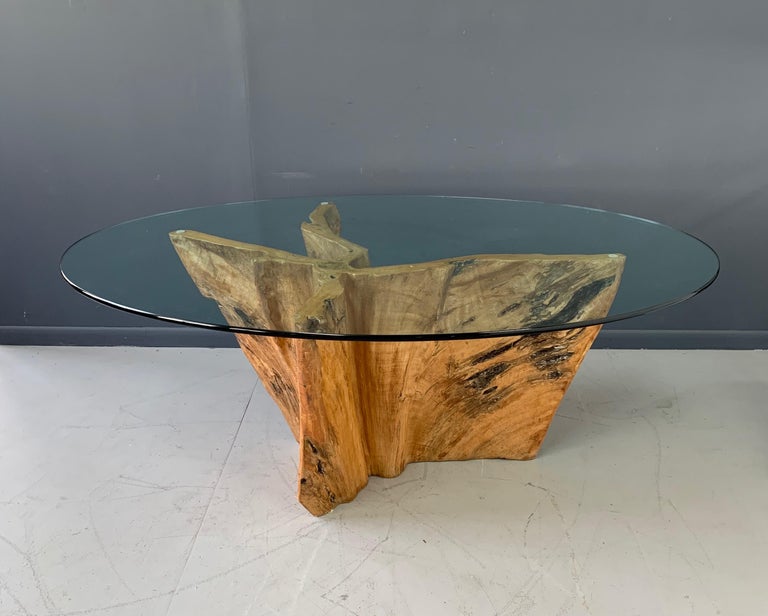Cypress Wood Tree Trunk Dining Table at 1stDibs
