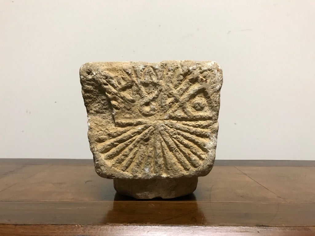 Cypriot Byzantine Limestone Mortar with Craved Abstract Decoration For ...