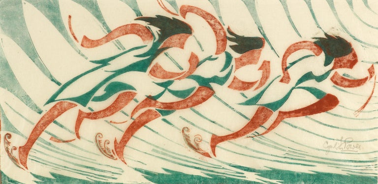 Cyril Power - Runners - 20th Century, Linocut, Print by Cyril Power For ...