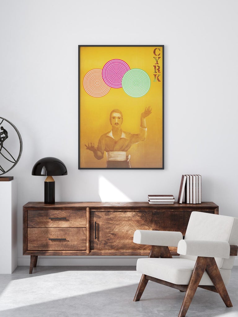 Cyrk Mustached Juggler 1973 Polish Circus Poster, Urbaniec For Sale at ...