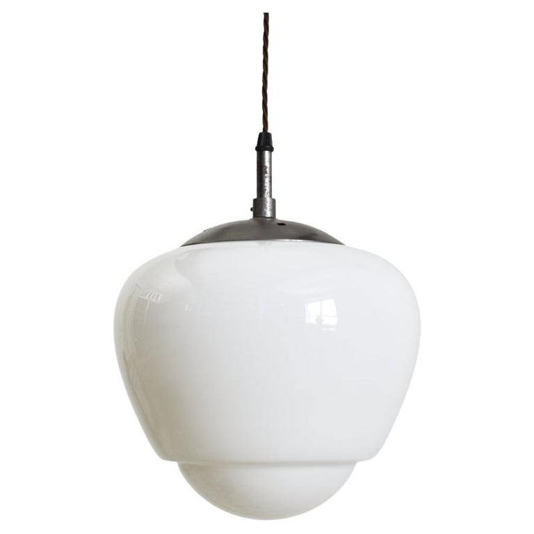 Czech Antique Opaline Acorn Pendant Light For Sale at 1stDibs