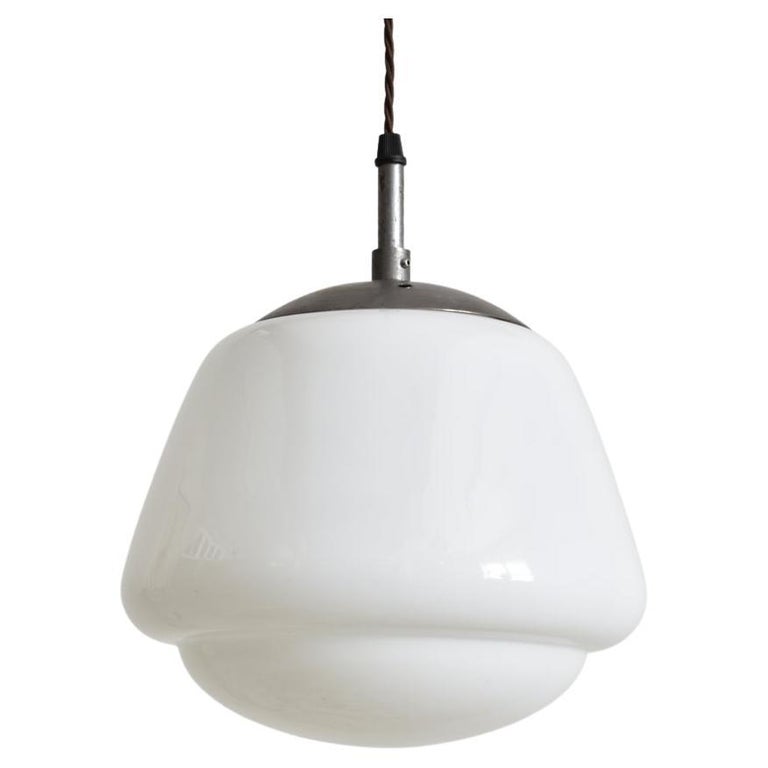 Czech Antique Opaline Pendant Light For Sale at 1stDibs