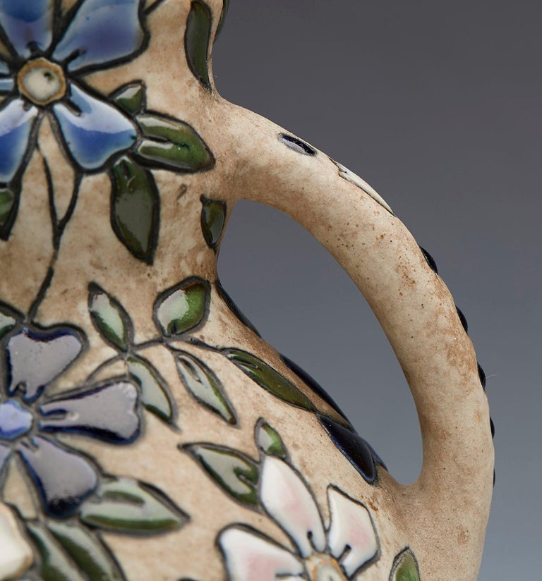 Czech Art Deco Amphora Art Pottery Floral Islamic Design Ewer For Sale ...