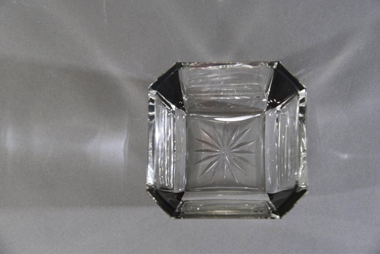 Czech Art Deco Black Enamel and Hand Blown and Cut Crystal 6 Pc Dresser ...