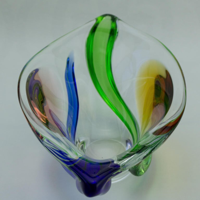 Czech Art Glass Bowl by Frantisek Zemek for Mstisov Glassworks, 1960 at ...