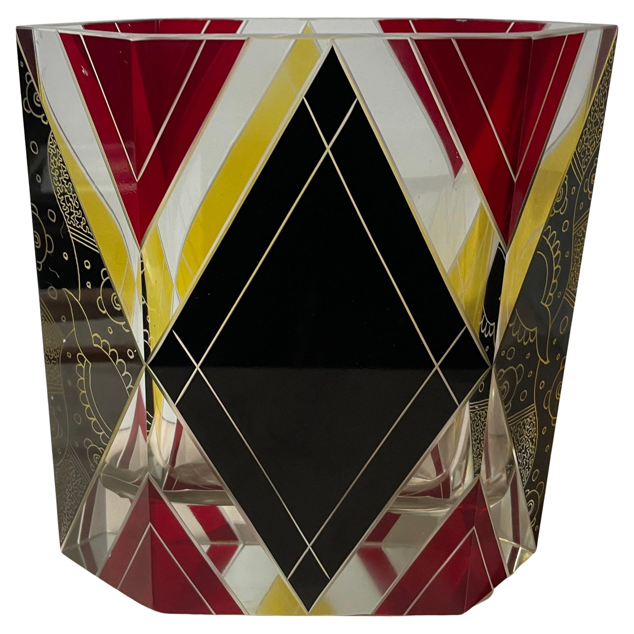 Karl Palda Design Czech Glass Vase at 1stDibs