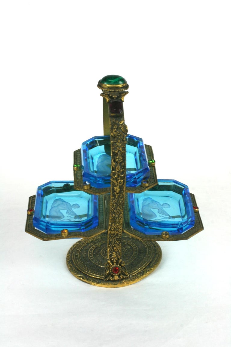 Czech Jeweled Candy Server For Sale at 1stDibs