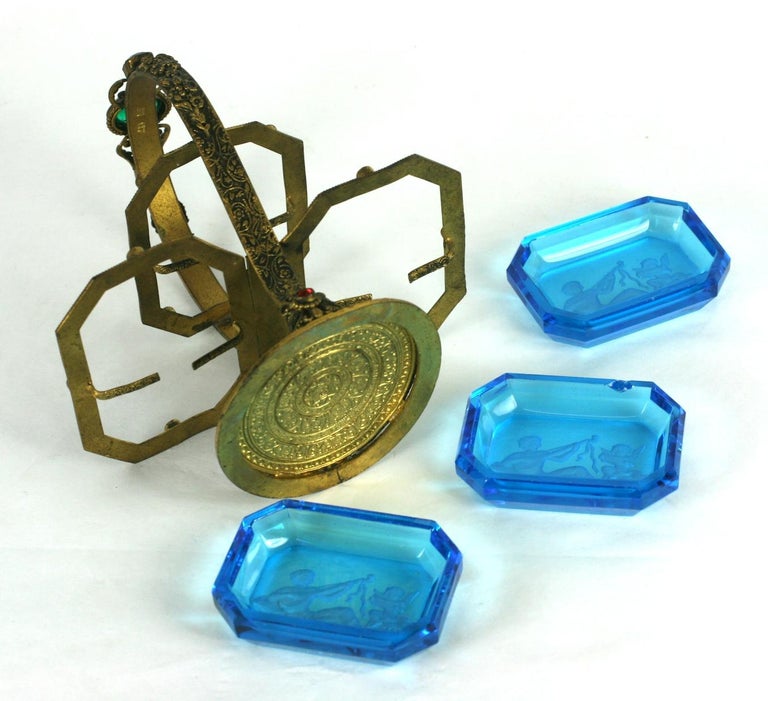 Czech Jeweled Candy Server For Sale at 1stDibs