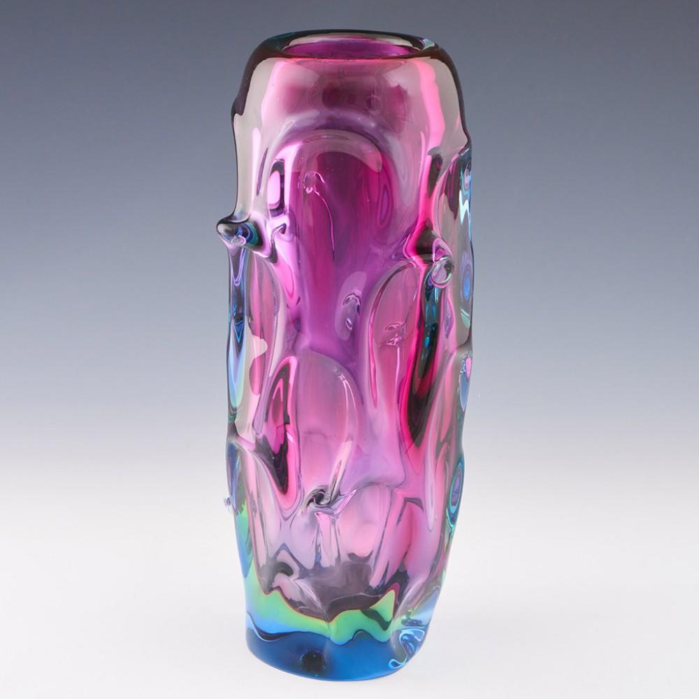 Czech Skrdlovice Jan Beranek Red Core Cased Vase Pattern 5988 Designed ...
