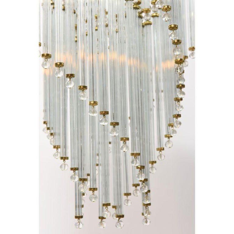 Czech Spiral Crystal Ceiling Fixture For Sale at 1stDibs