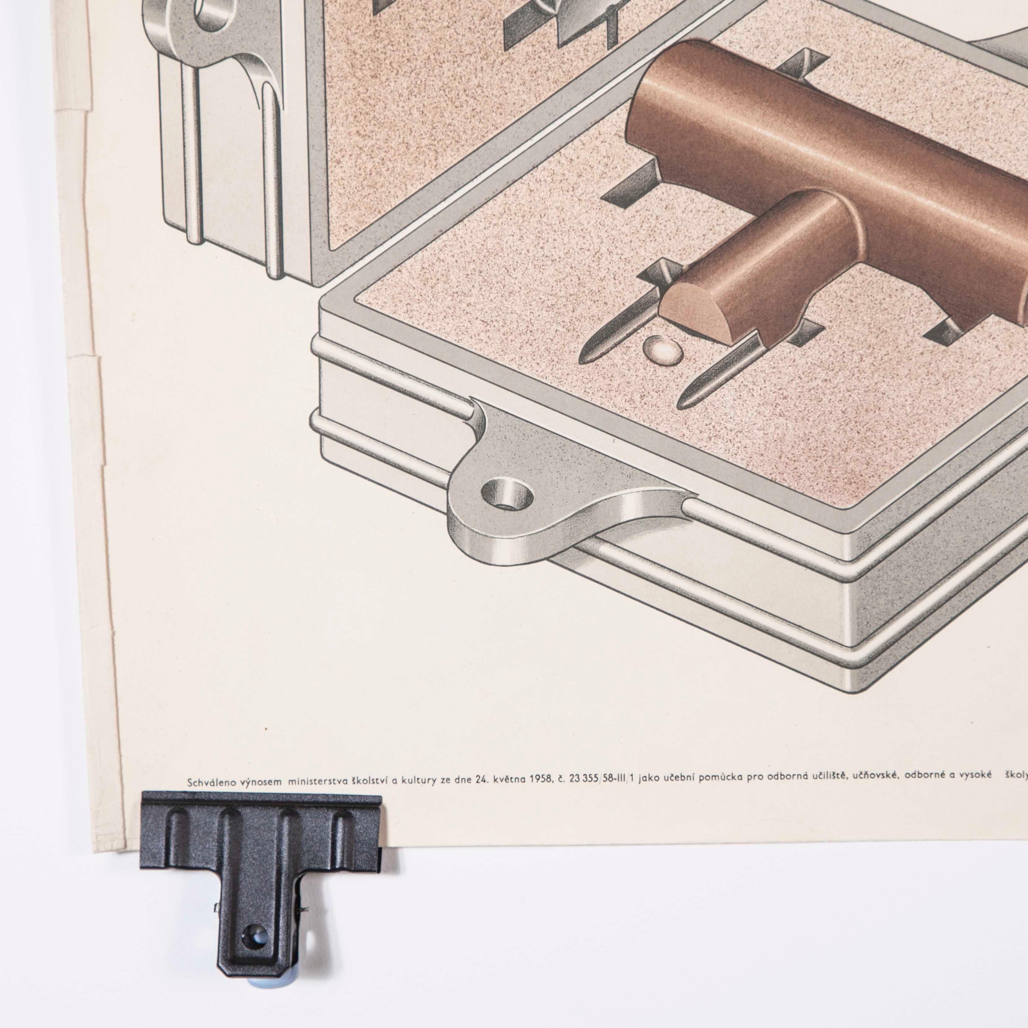 Czech Technical Industrial Drawing, Foundry Mould Engineering Poster, 6 ...