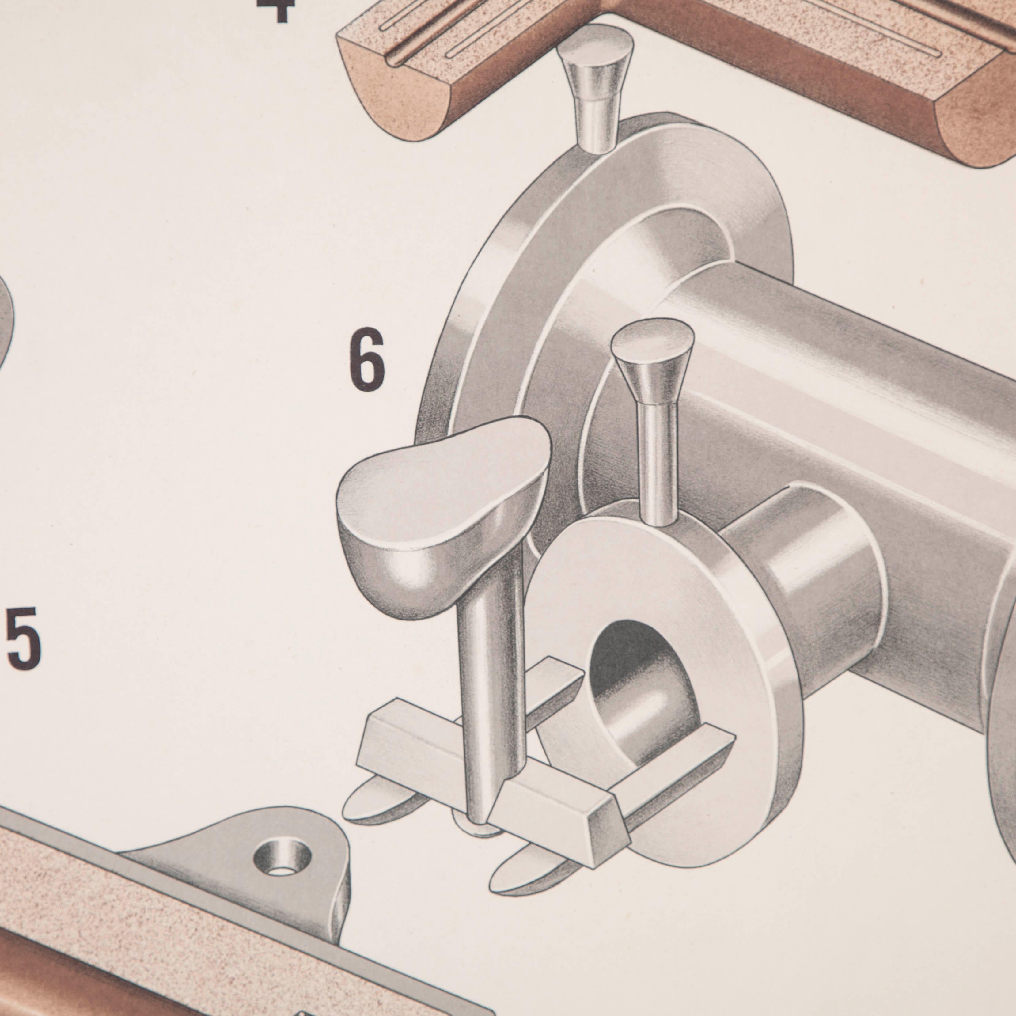 Czech Technical Industrial Drawing, Foundry Mould Engineering Poster, 6 ...