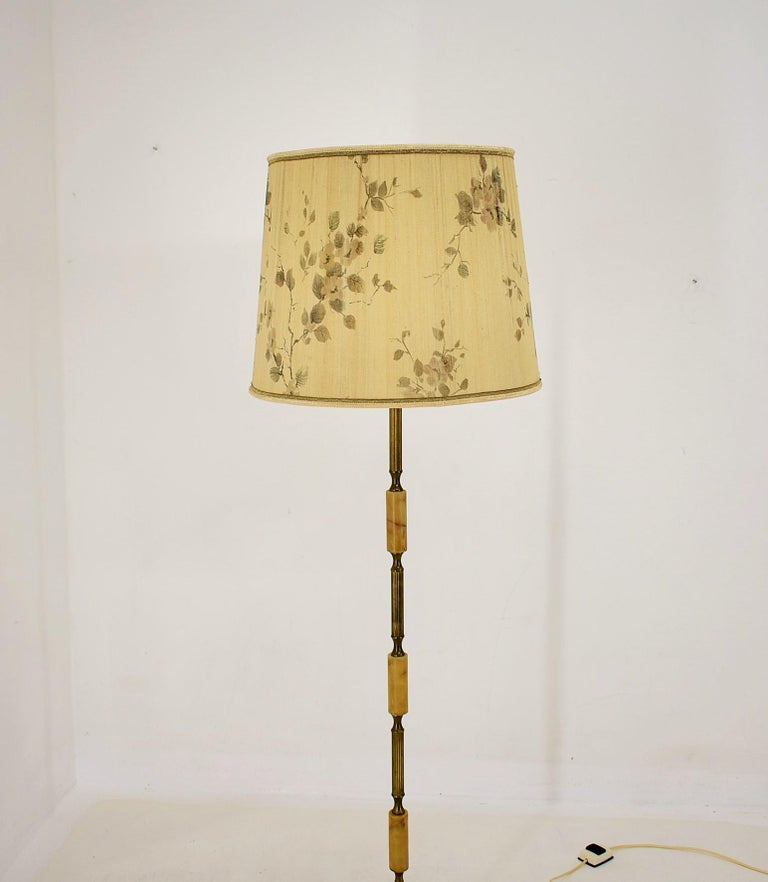 Czechoslovakia Mid-Century Floor Lamp in Alabaster and Brass, 1950s For ...