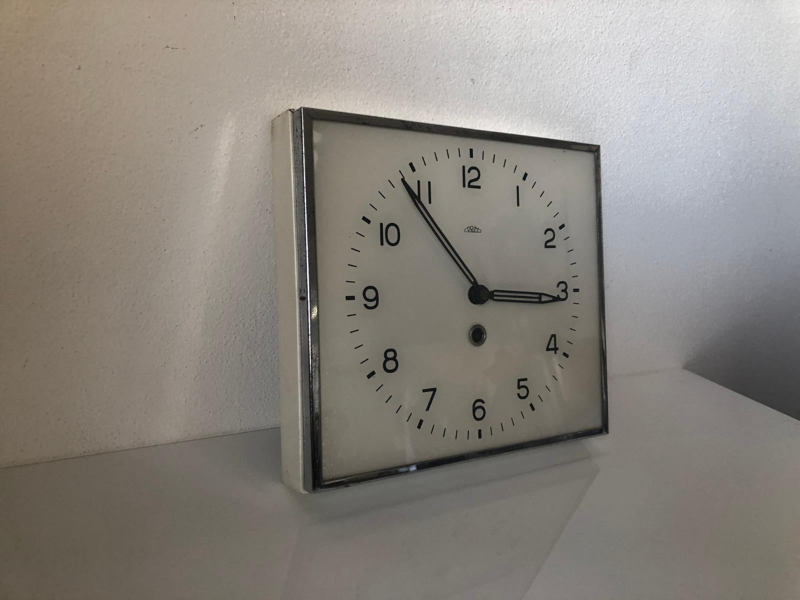 Czechoslovakia Square Wall Clock at 1stDibs