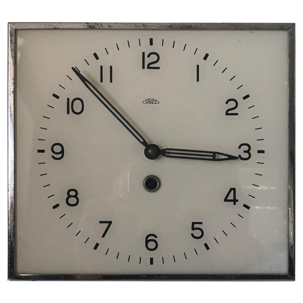 Czechoslovakia Square Wall Clock at 1stDibs