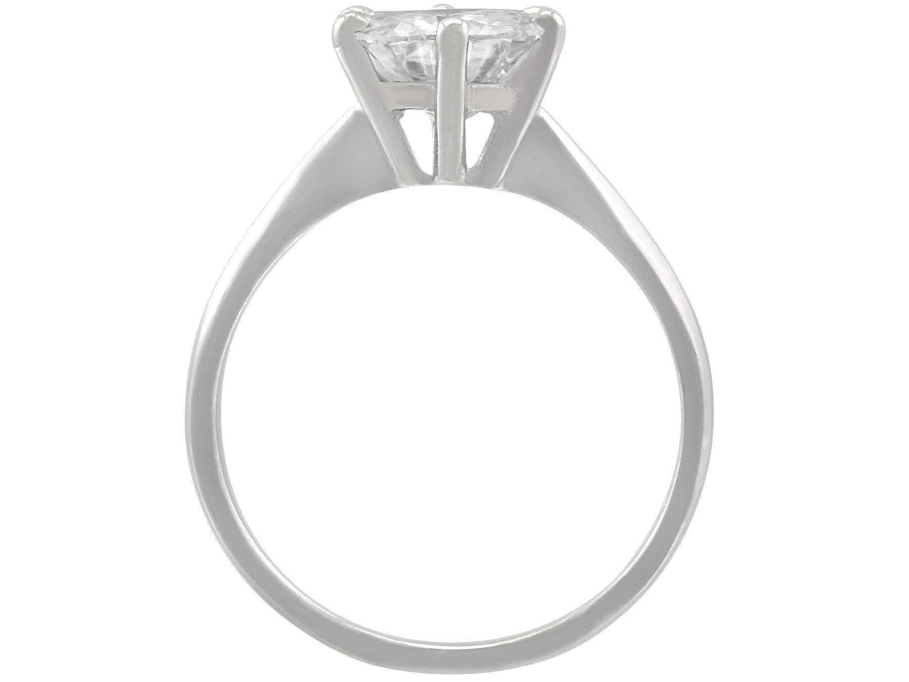 D Color 2 Carat Diamond and Platinum Solitaire Engagement Ring For Sale ...