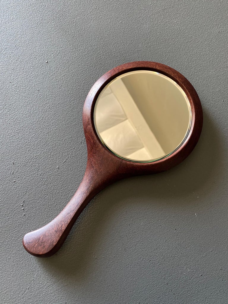 D. French Studio Crafted Hand Held Mirror w/ Stand 1996 For Sale at ...