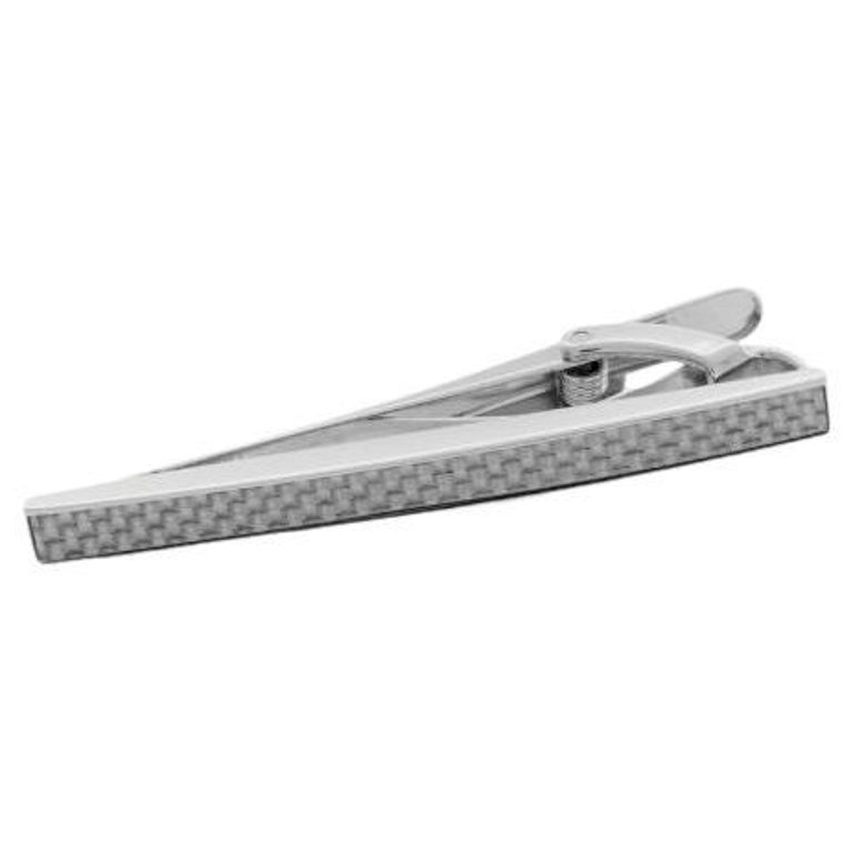 D-Shape Tie Clip with Grey Carbon Fibre For Sale at 1stDibs