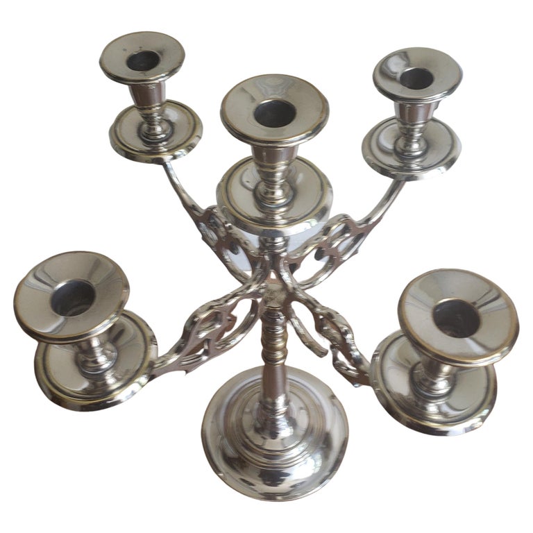 D. W. Haber and Son Silver Plated Art Nouveau Silver Plated 5 Arm ...