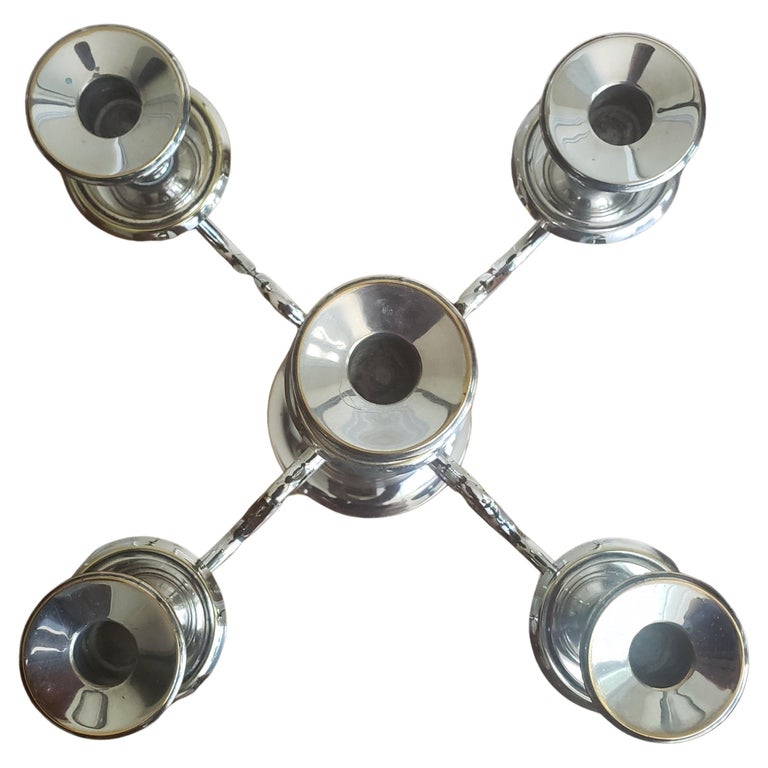 D. W. Haber and Son Silver Plated Art Nouveau Silver Plated 5 Arm ...