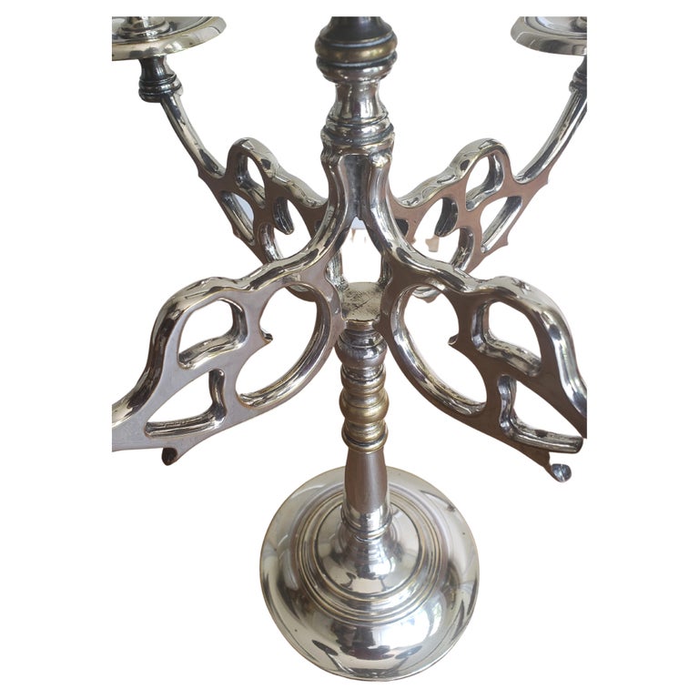 D. W. Haber and Son Silver Plated Art Nouveau Silver Plated 5 Arm ...