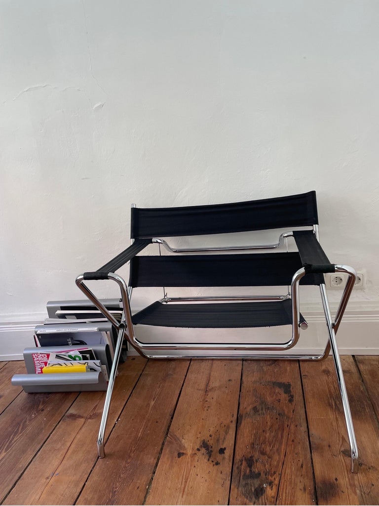 D4 Foldingchair by Marcel Breuer for Tecta aus schwarzem Eisengarn ...