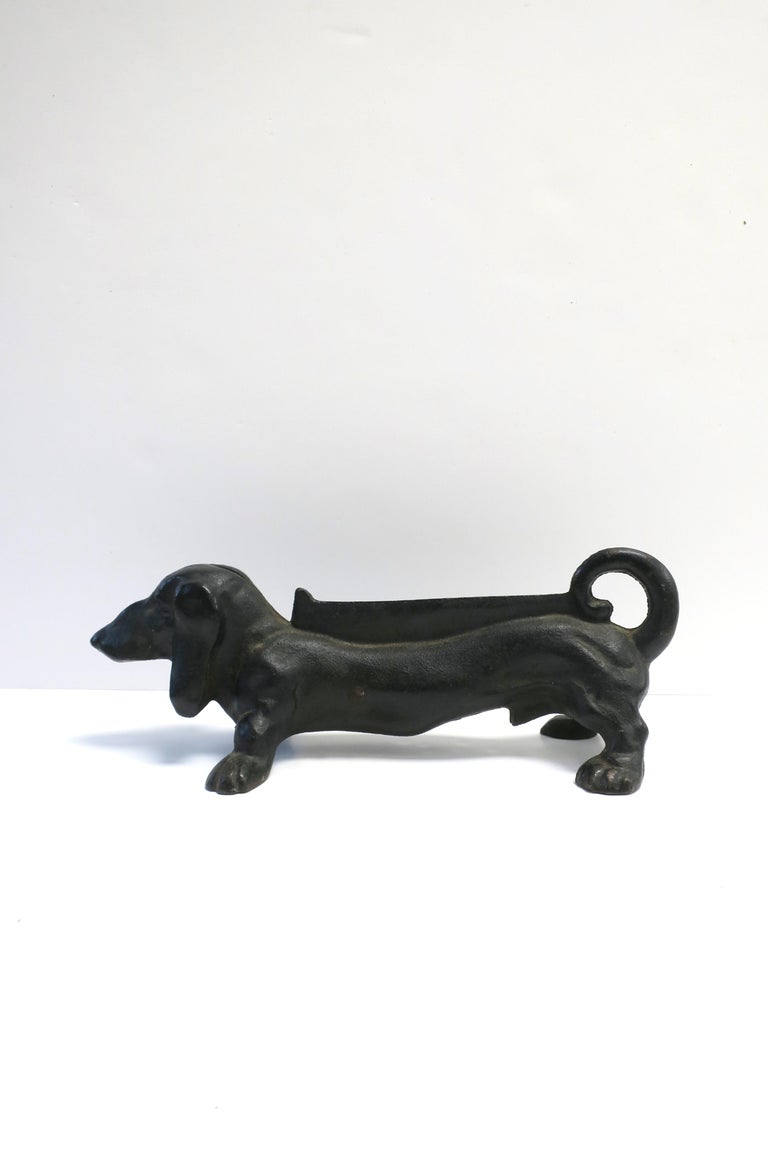 Dachshund Dog Blackened Iron Door Stop and Boot Scraper at 1stDibs