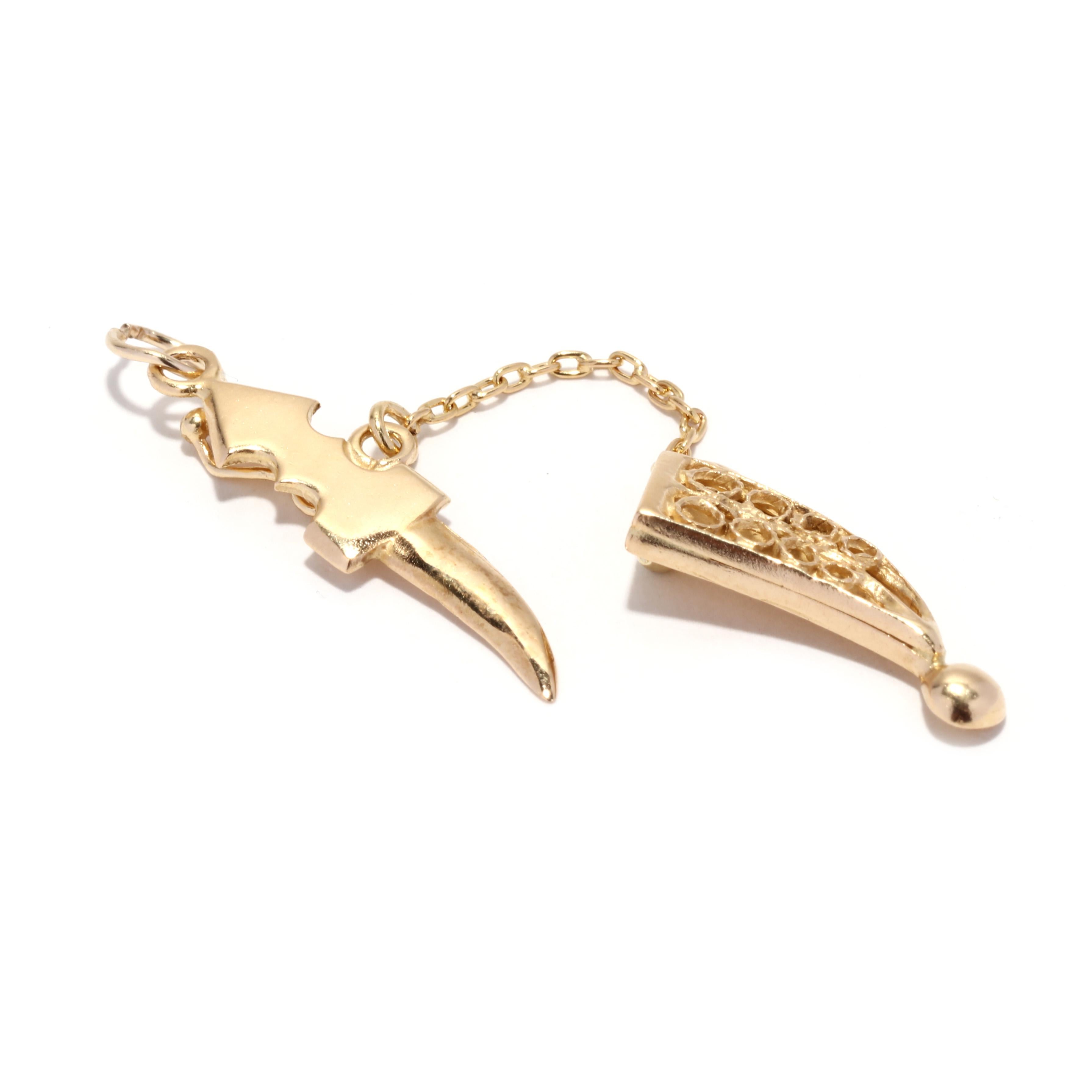 Dagger and Sheath Charm, 18KT Yellow Gold at 1stDibs | sheath charm 2 ...