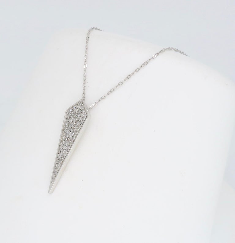 Dagger Diamond Pendant Necklace For Sale at 1stDibs