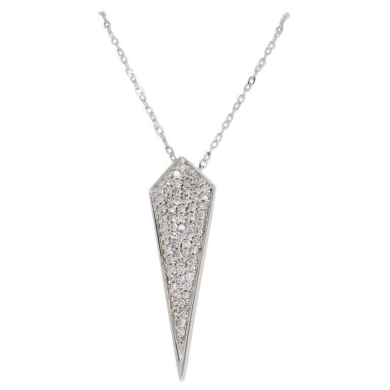 Dagger Diamond Pendant Necklace For Sale at 1stDibs