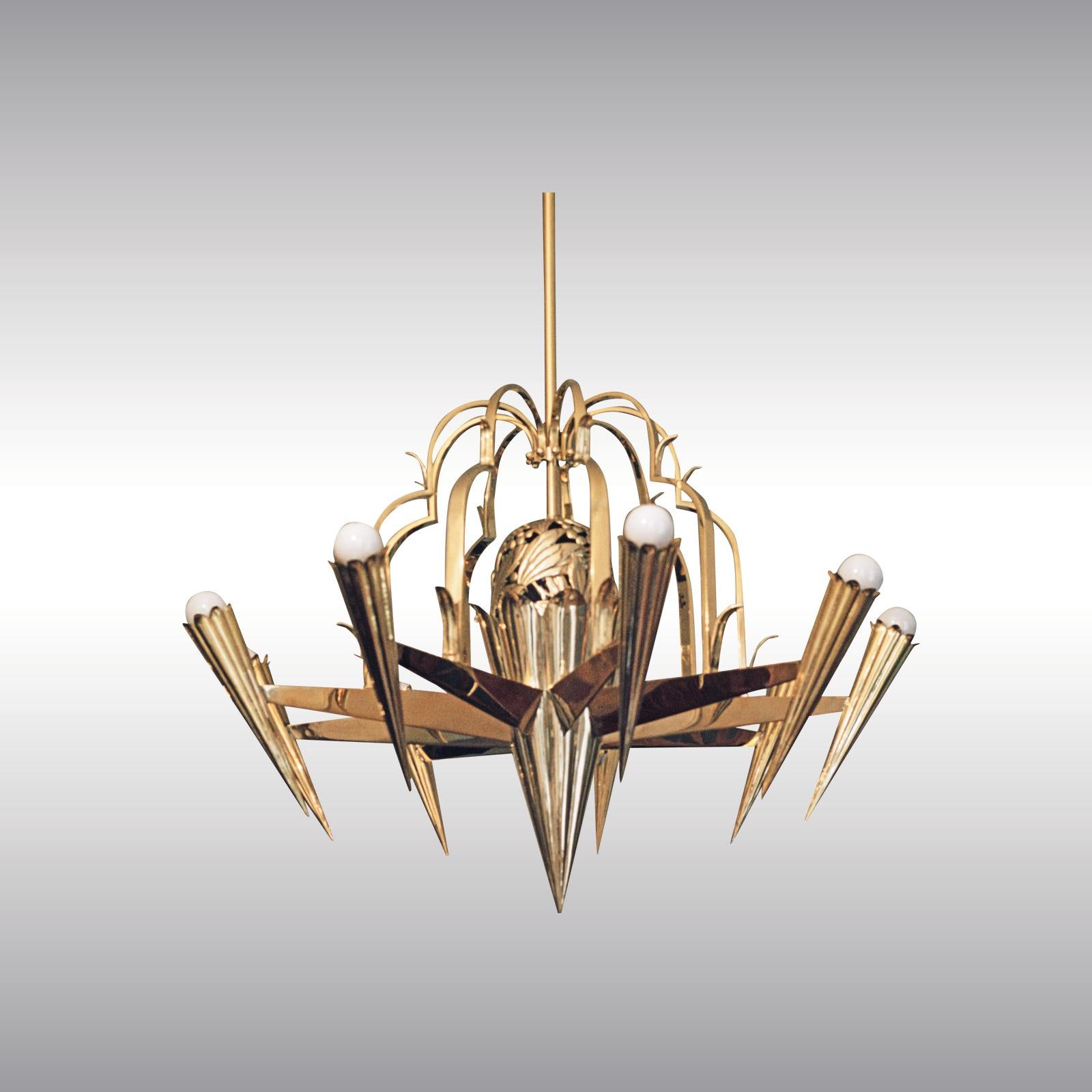 Dagobert Peche and Wiener Werkstätte Early Art Deco Chandelier, Re ...