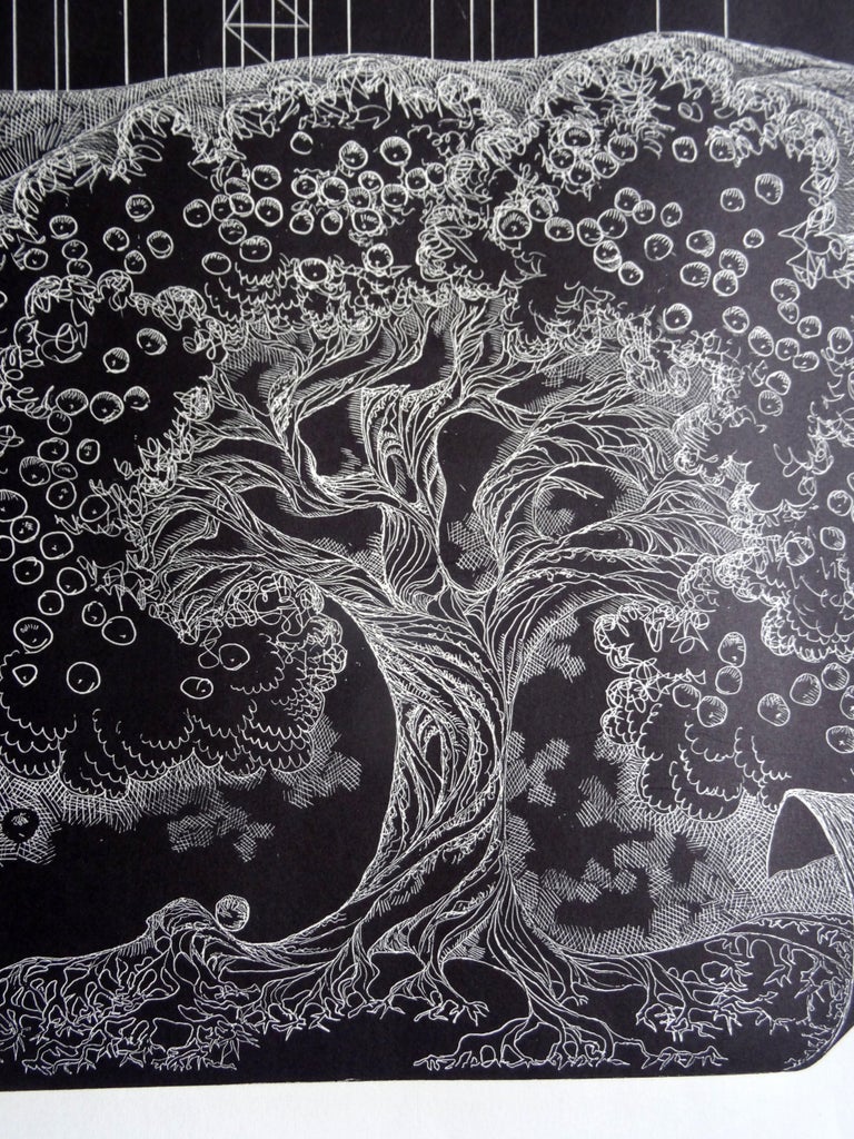 Dainis Rozkalns - Apple tree. 1976, linocut, print size 65x50 cm; total ...