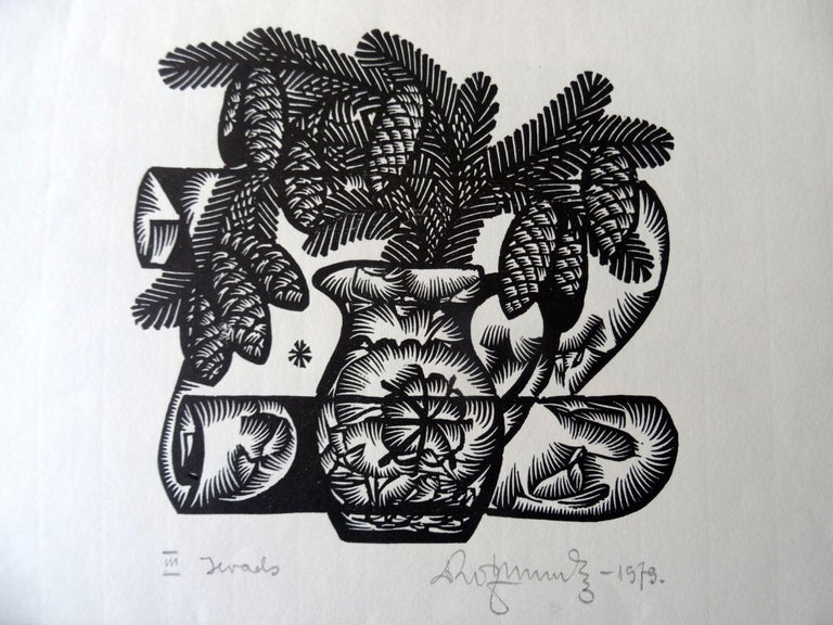 Dainis Rozkalns - Intro.Nr 2. 1979. Paper, linocut, 25x34 cm For Sale ...