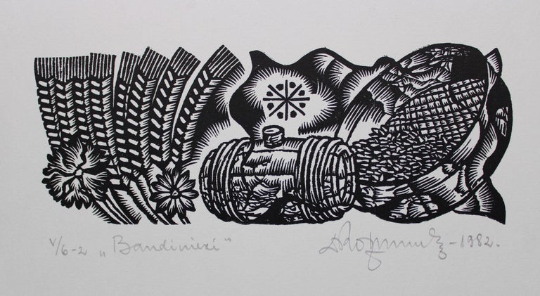 Dainis Rozkalns - Pawns. 1982. Paper, linocut, 20x34 cm For Sale at 1stDibs