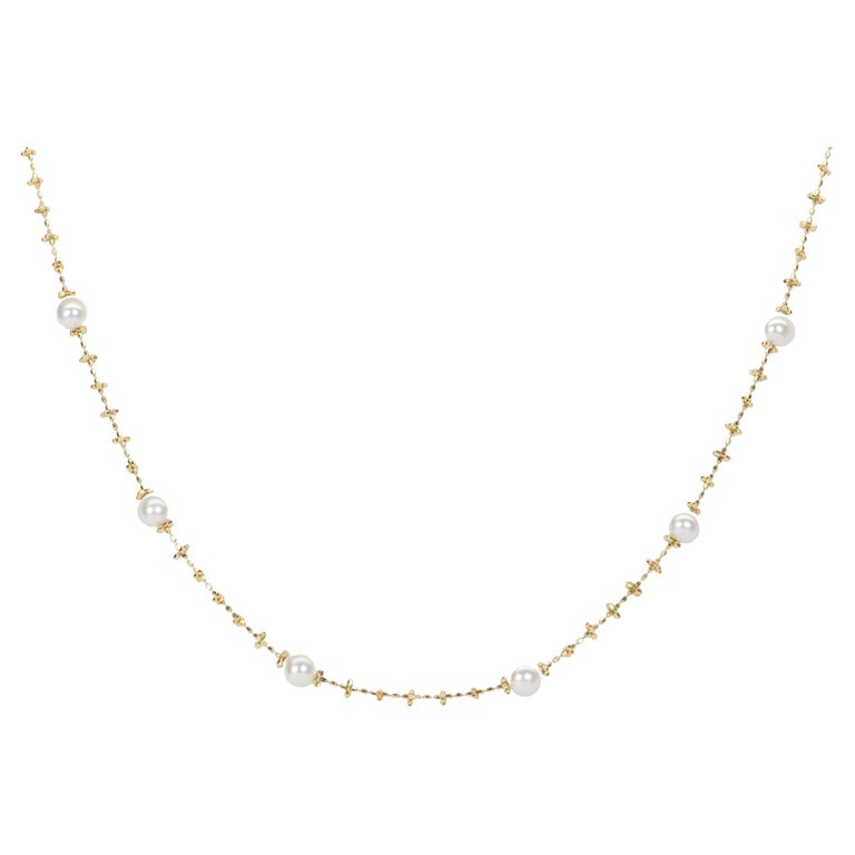 Dainty Freshwater Pearl on Shiny 18k Gold Chain Necklace OOAK Gift for ...