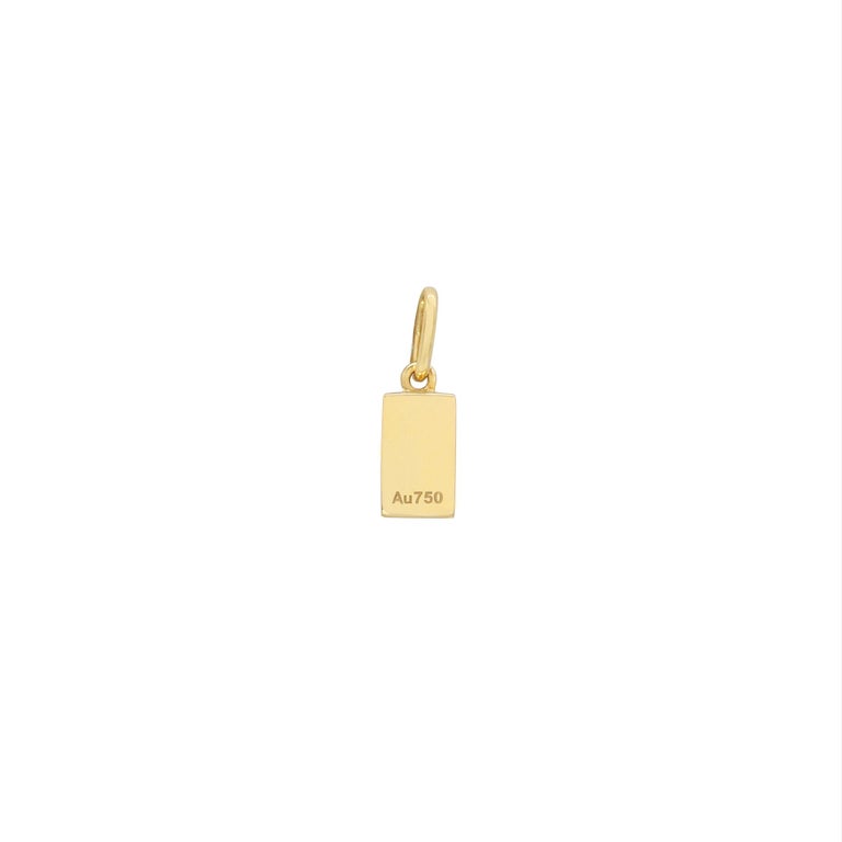 Dainty Gold Brick Pendant, 18k Gold For Sale at 1stDibs
