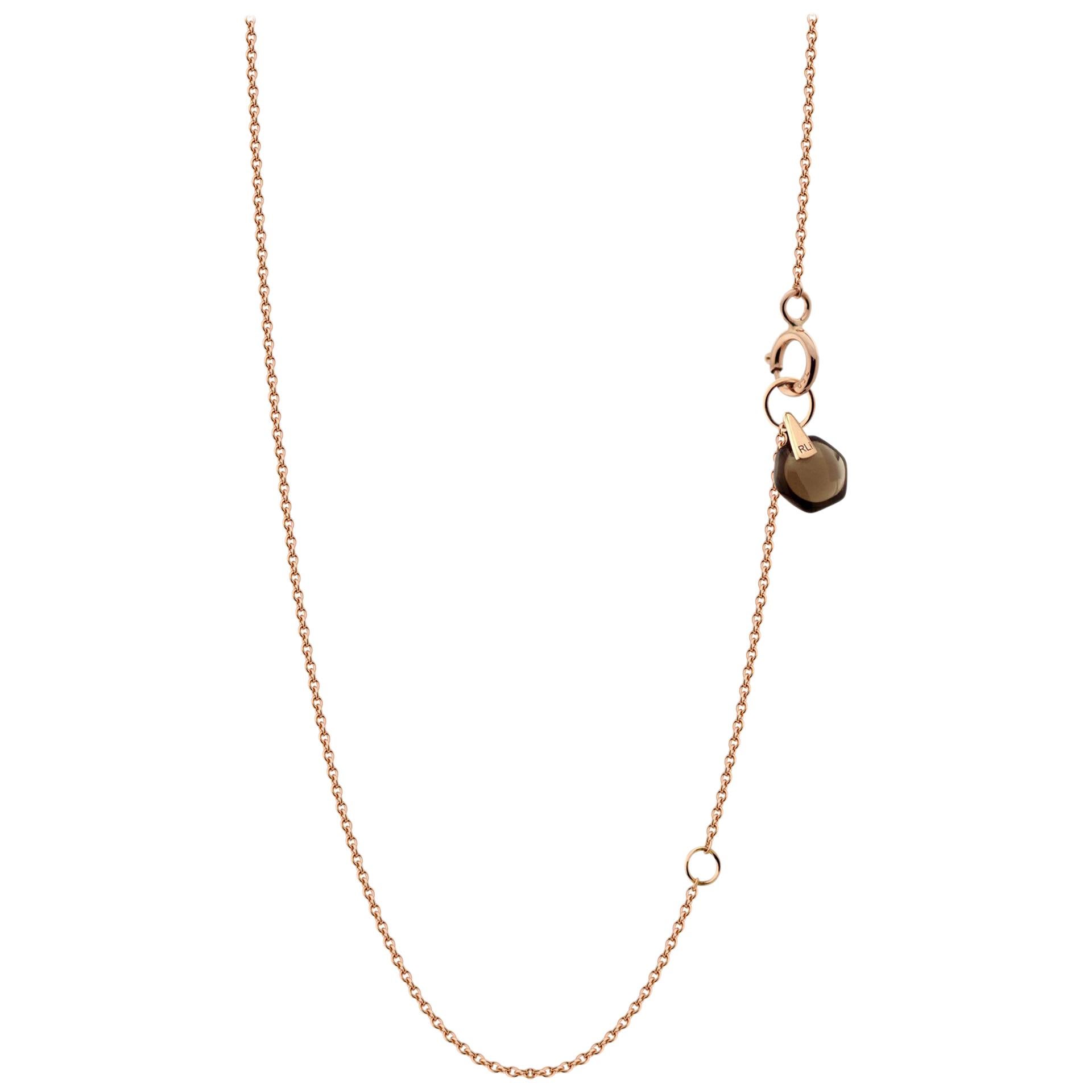 Modern Sacred 18k Rose Gold Amulet Pendant Necklace with Ruby and Smoky ...