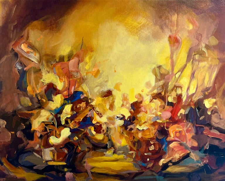 Dairo Vargas - The Forge - abstract impressionist landscape mixed media ...