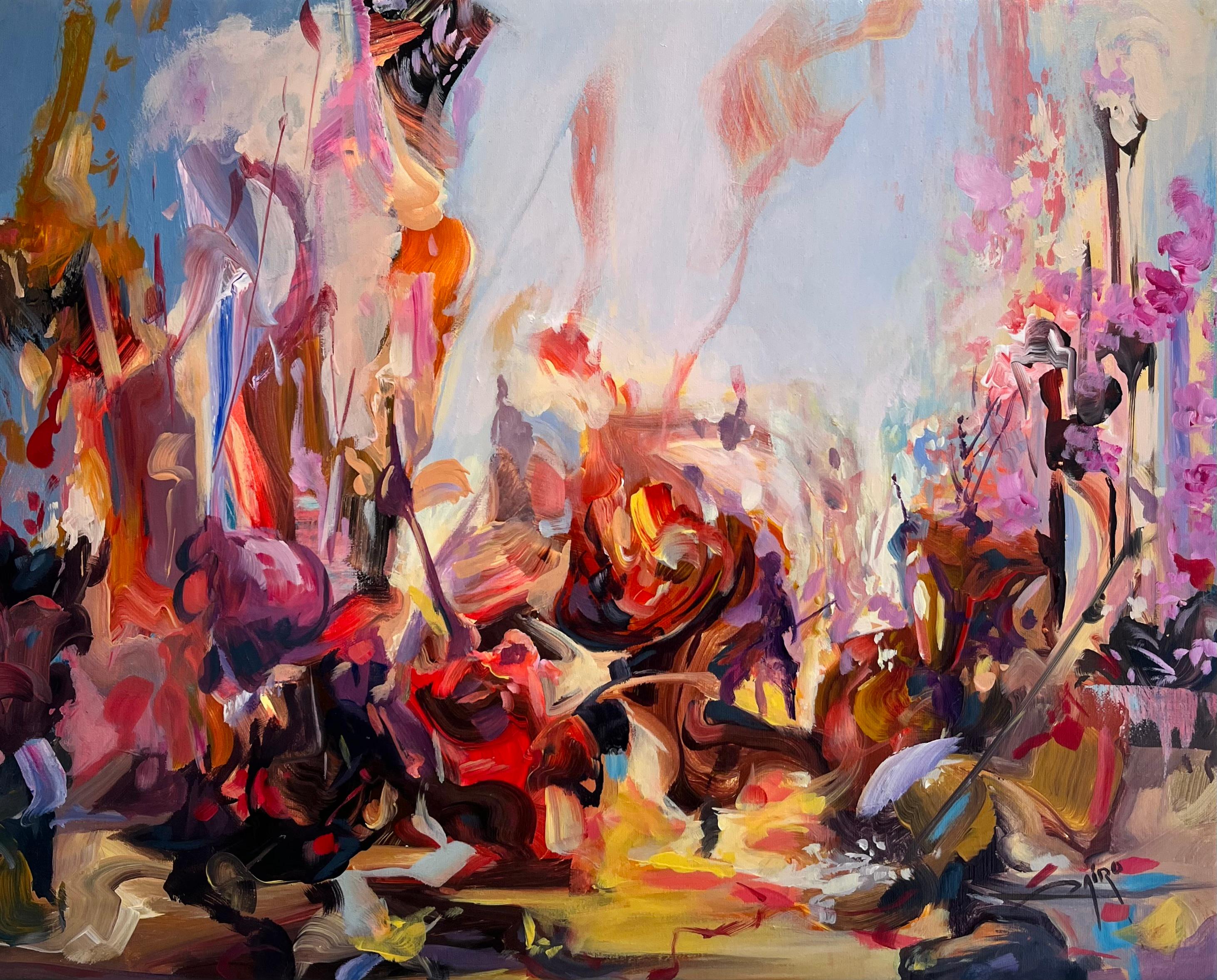 Dairo Vargas - Distant Lake - Original, Expressionist Abstract ...