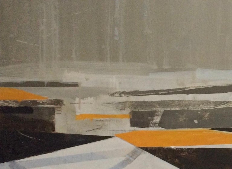 Daisy Cook - Overlay - large abstract landscape oil painting with grey ...