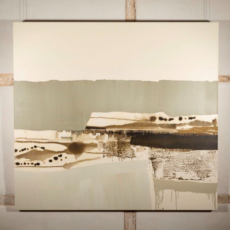 Daisy Cook - Untitled (Landscape) - large abstract painting with brown ...