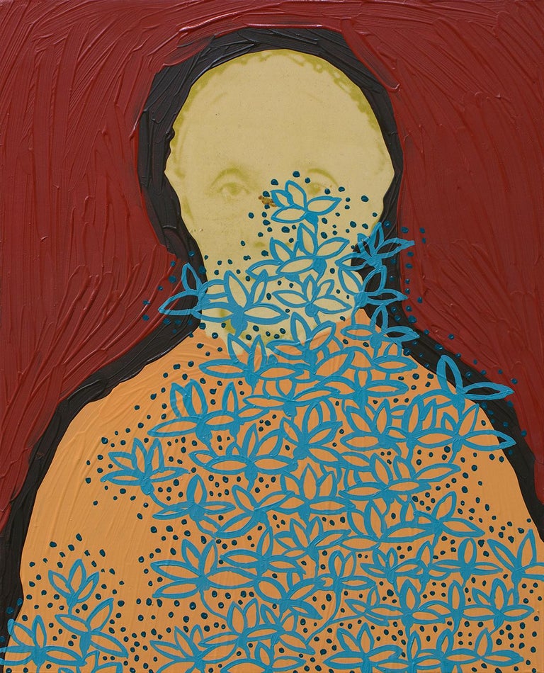 Daisy Patton - Untitled (Old Woman with Flowers) For Sale at 1stDibs