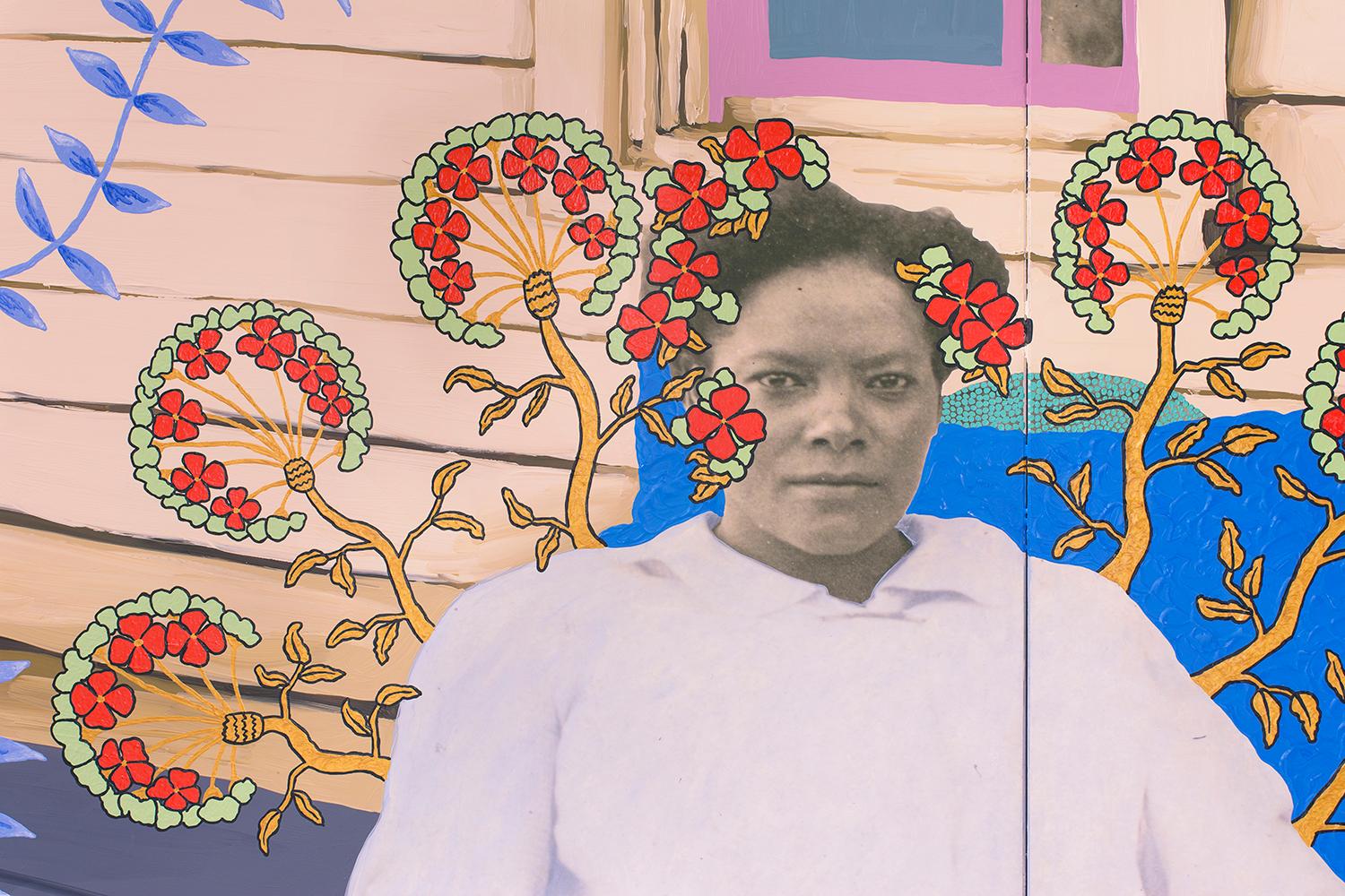 Daisy Patton - Untitled (Seated Woman with Plant and Flowers) For Sale ...