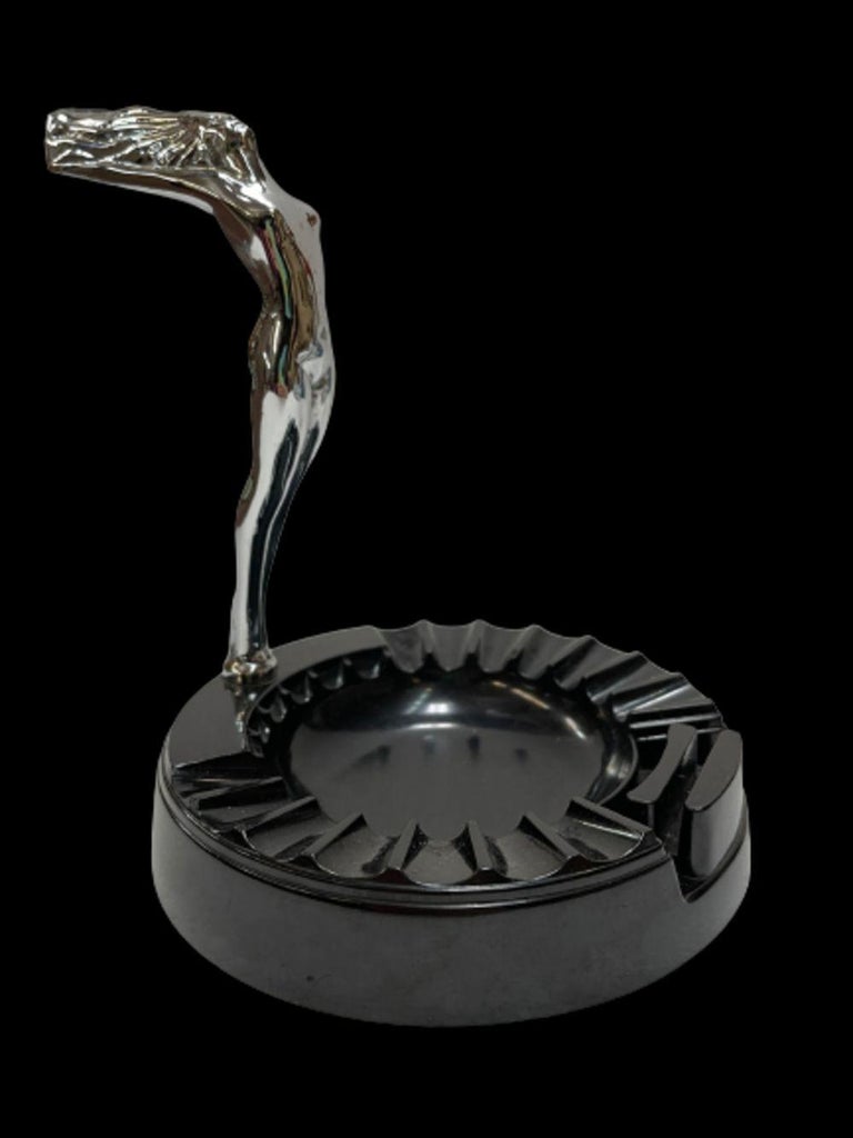 Daka-Ware Chrome and Bakelite Ashtray For Sale at 1stDibs