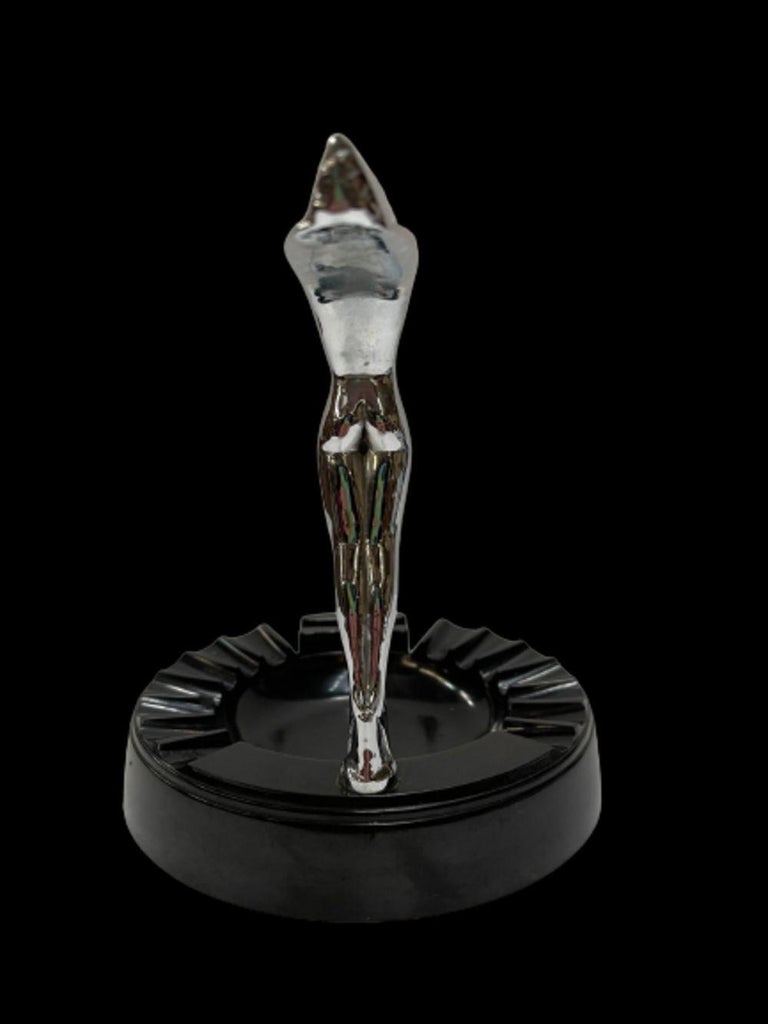 Daka-Ware Chrome and Bakelite Ashtray For Sale at 1stDibs