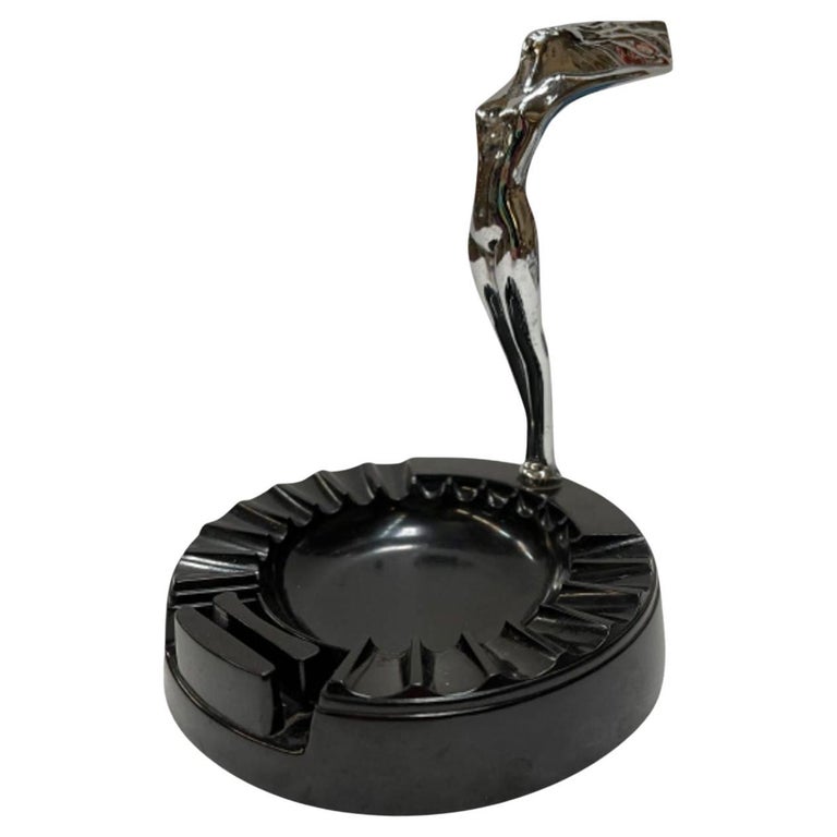 Daka-Ware Chrome and Bakelite Ashtray For Sale at 1stDibs