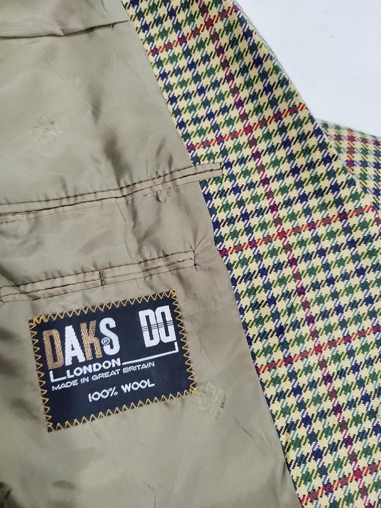 Daks of London Vintage Mens Pure Wool Tweed and Suede Trim Sport Coat Blazer at 1stDibs