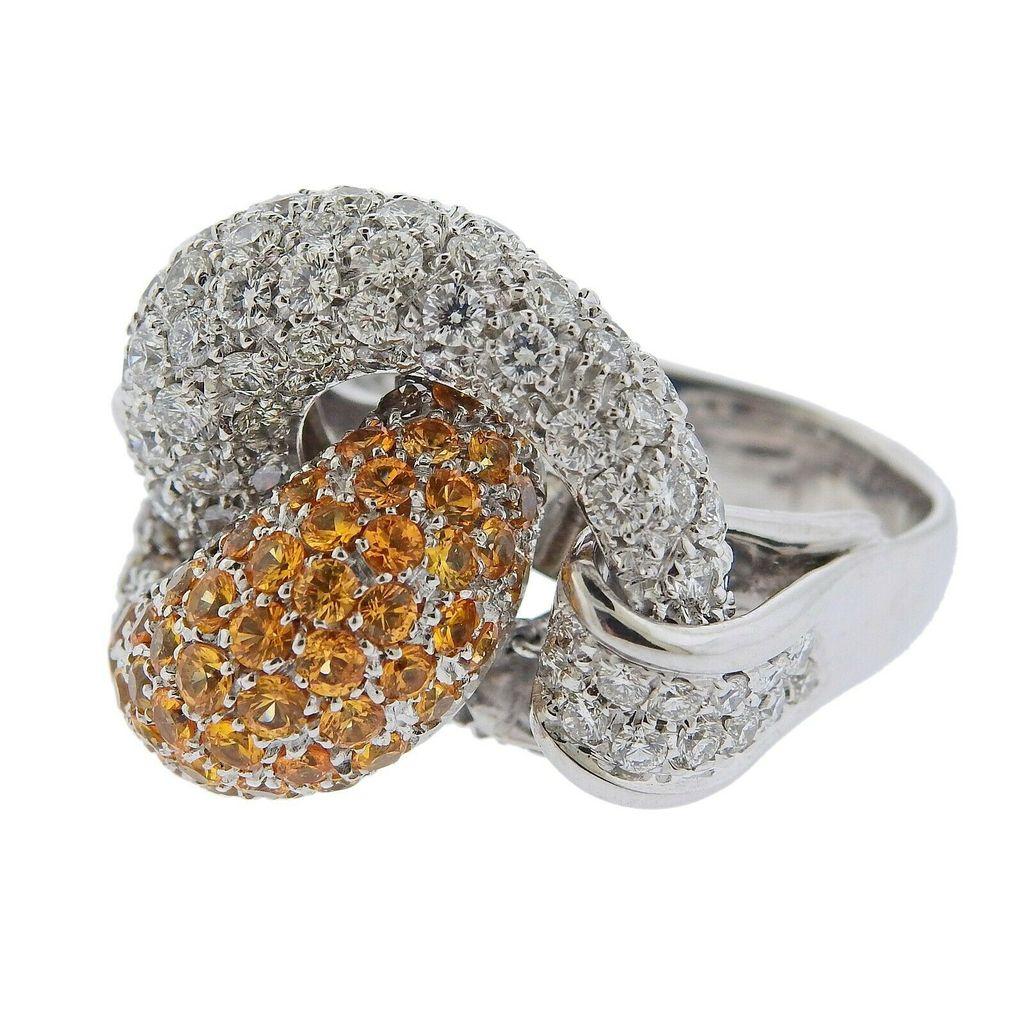 Dal Lago White Gold 7.03 Carat Diamond Knot Ring at 1stDibs | diamond ...