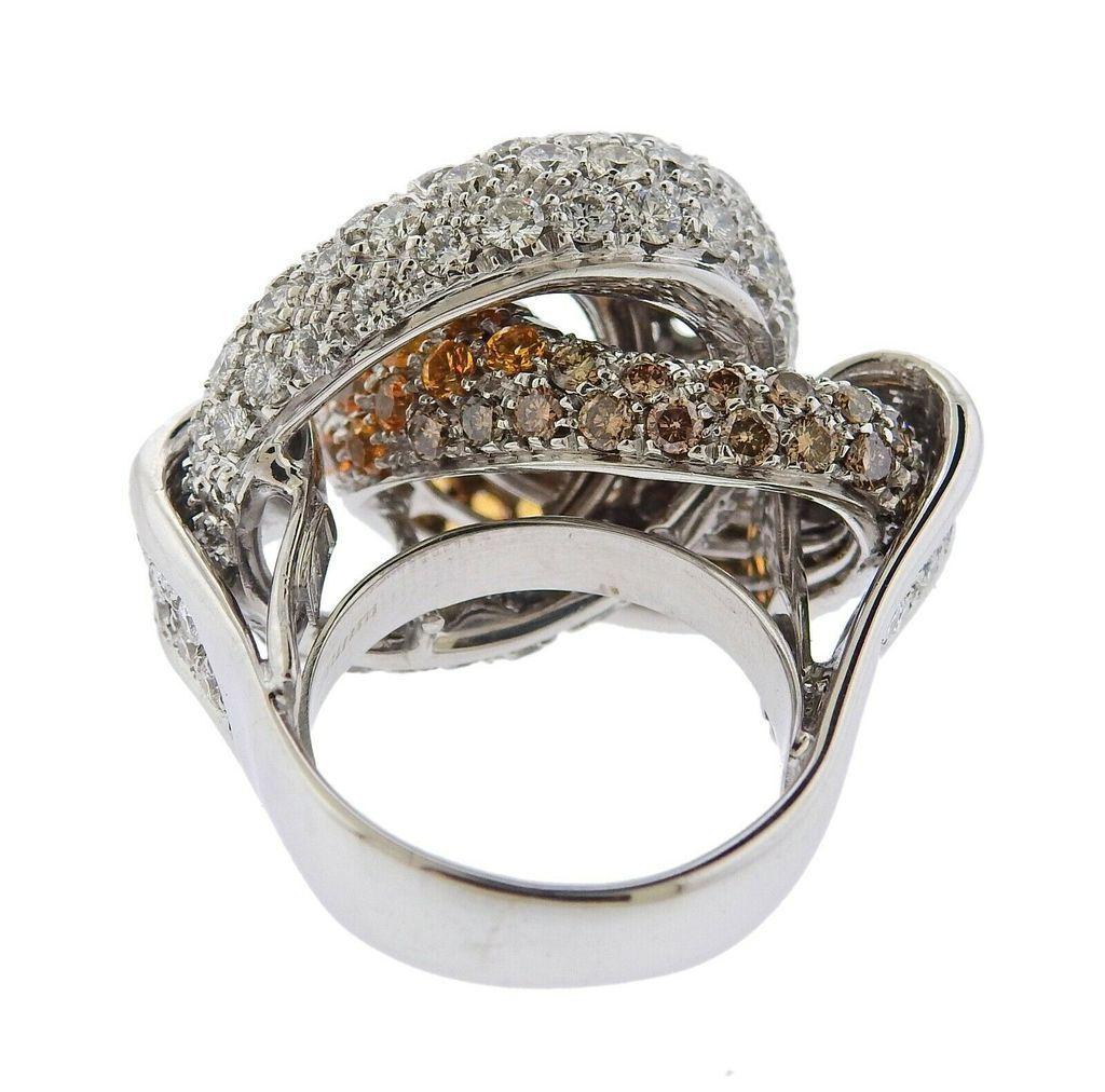 Dal Lago White Gold 7.03 Carat Diamond Knot Ring at 1stDibs | diamond ...