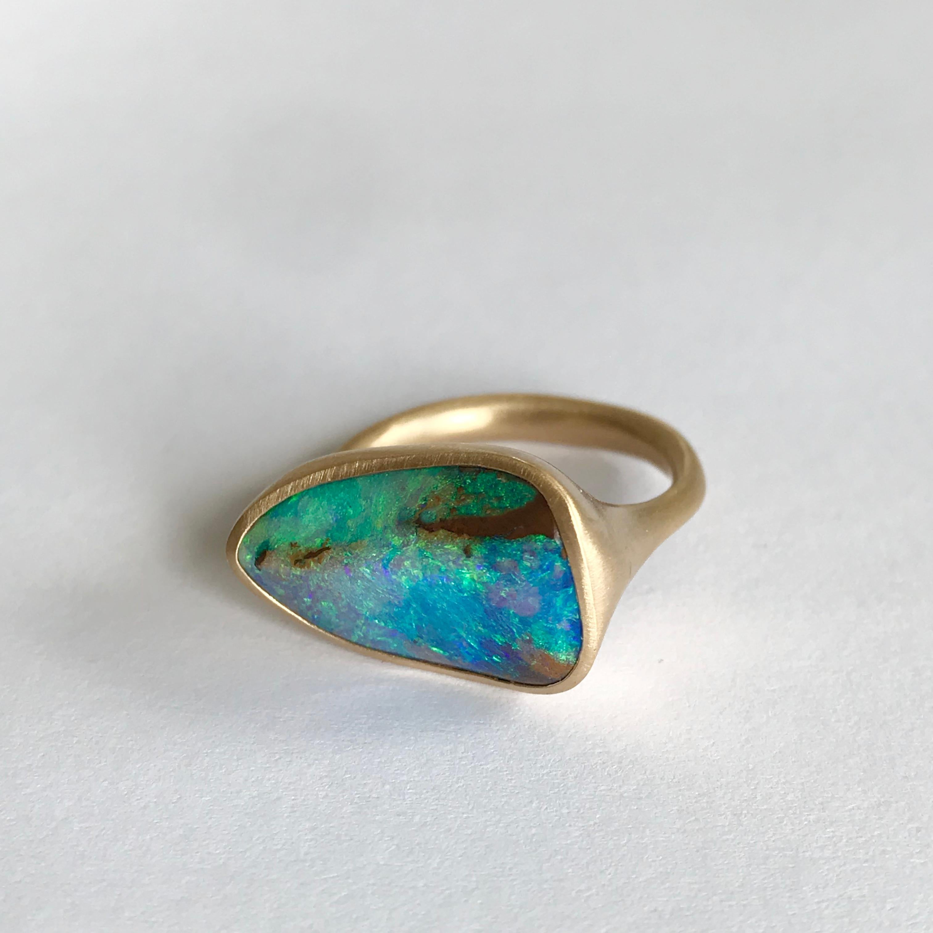Dalben Australian Boulder Opal Yellow Gold Ring at 1stDibs | boulder ...